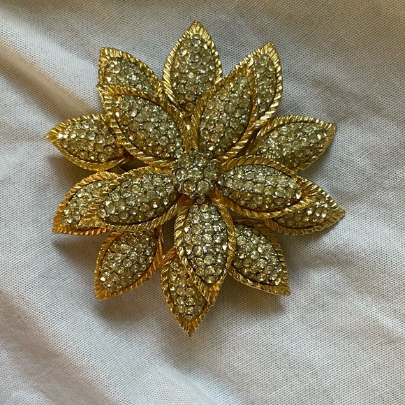 Jewelry | Vintage Dm Floral Pav Brooch | Poshmark
